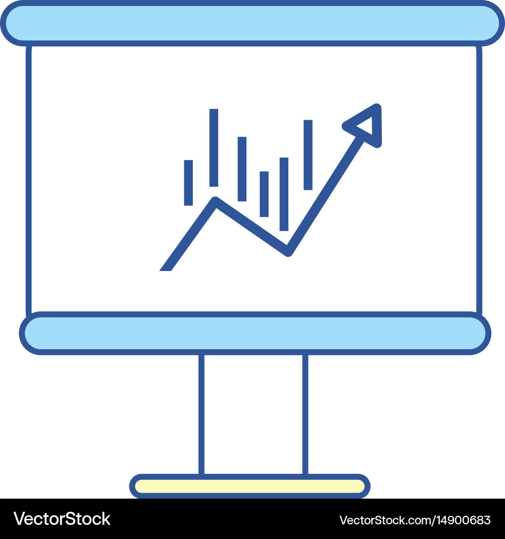 Board with statistic arrow up to financial Vector Image