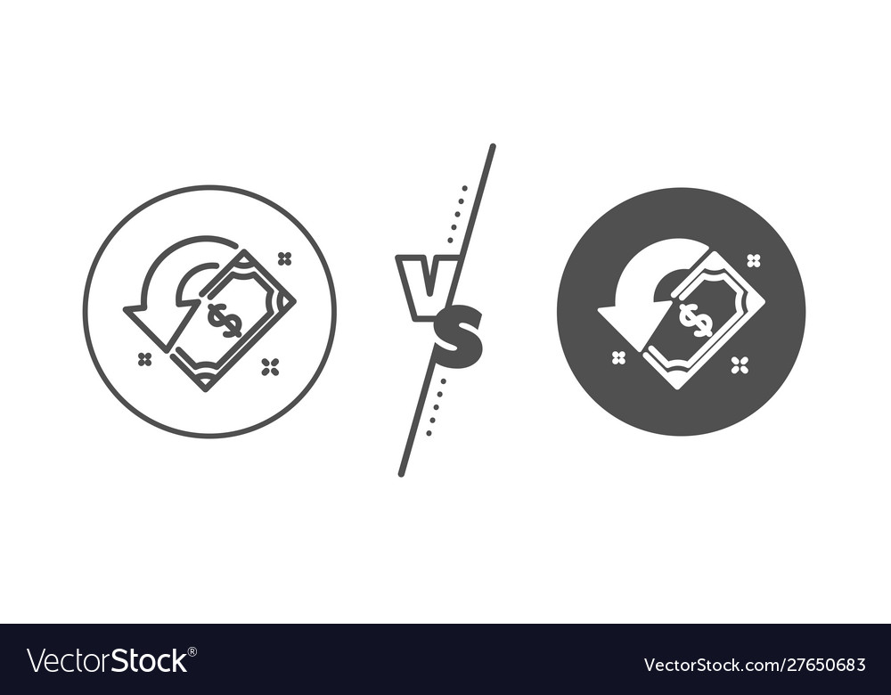 Cashback line icon send or receive money sign Vector Image Cashback line icon send or receive money sign Vector Image