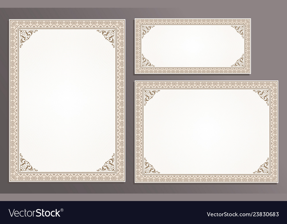Certificate template frame set Royalty Free Vector Image