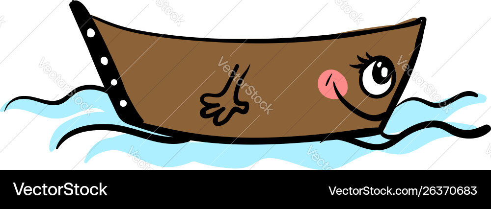 Cute little boat on white background Royalty Free Vector