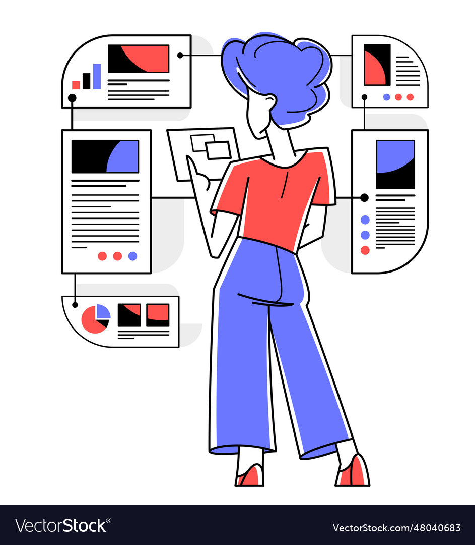 Data systematization collecting and analyzing Vector Image