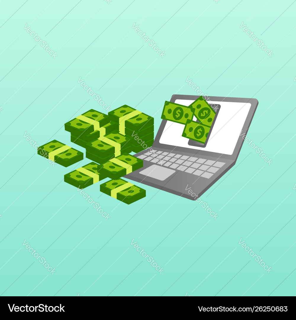 Earn money online design Royalty Free Vector Image