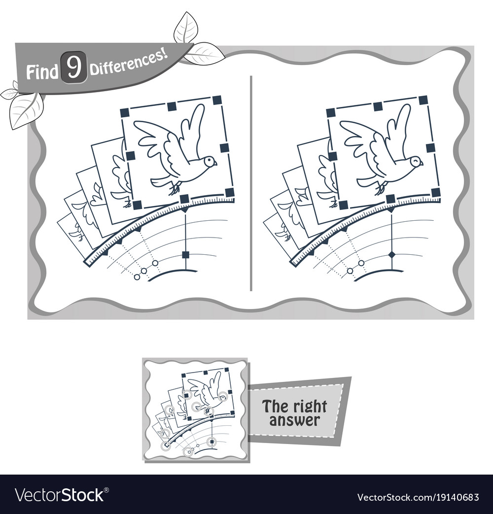 Find 9 differences game animation Royalty Free Vector Image