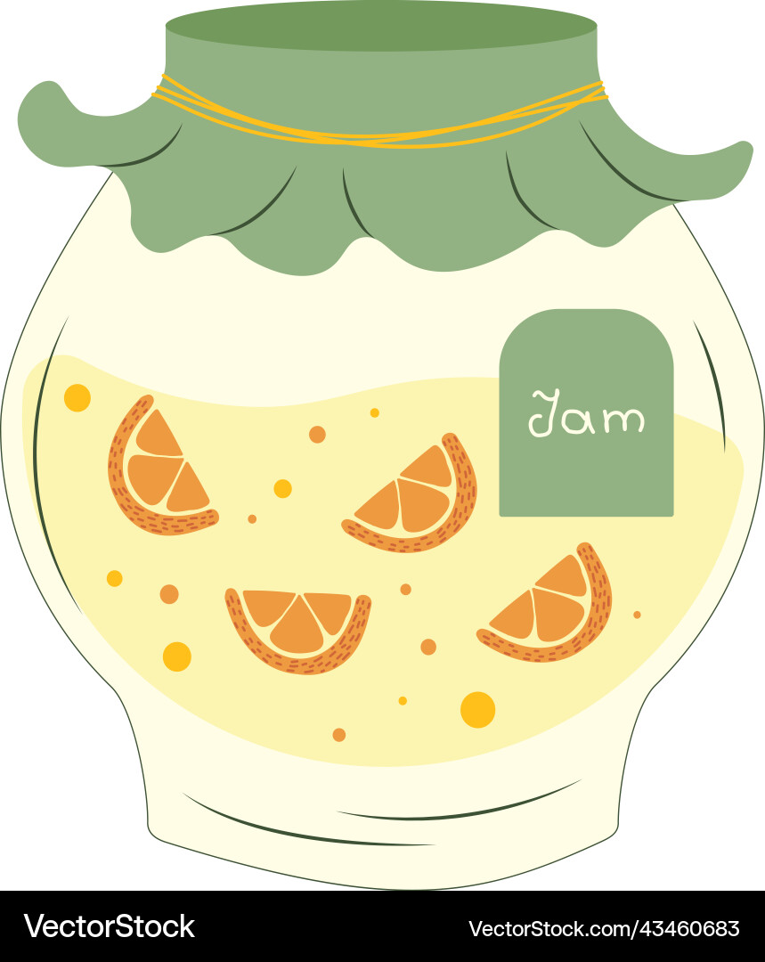 Jar of jam in flat design with white background Vector Image
