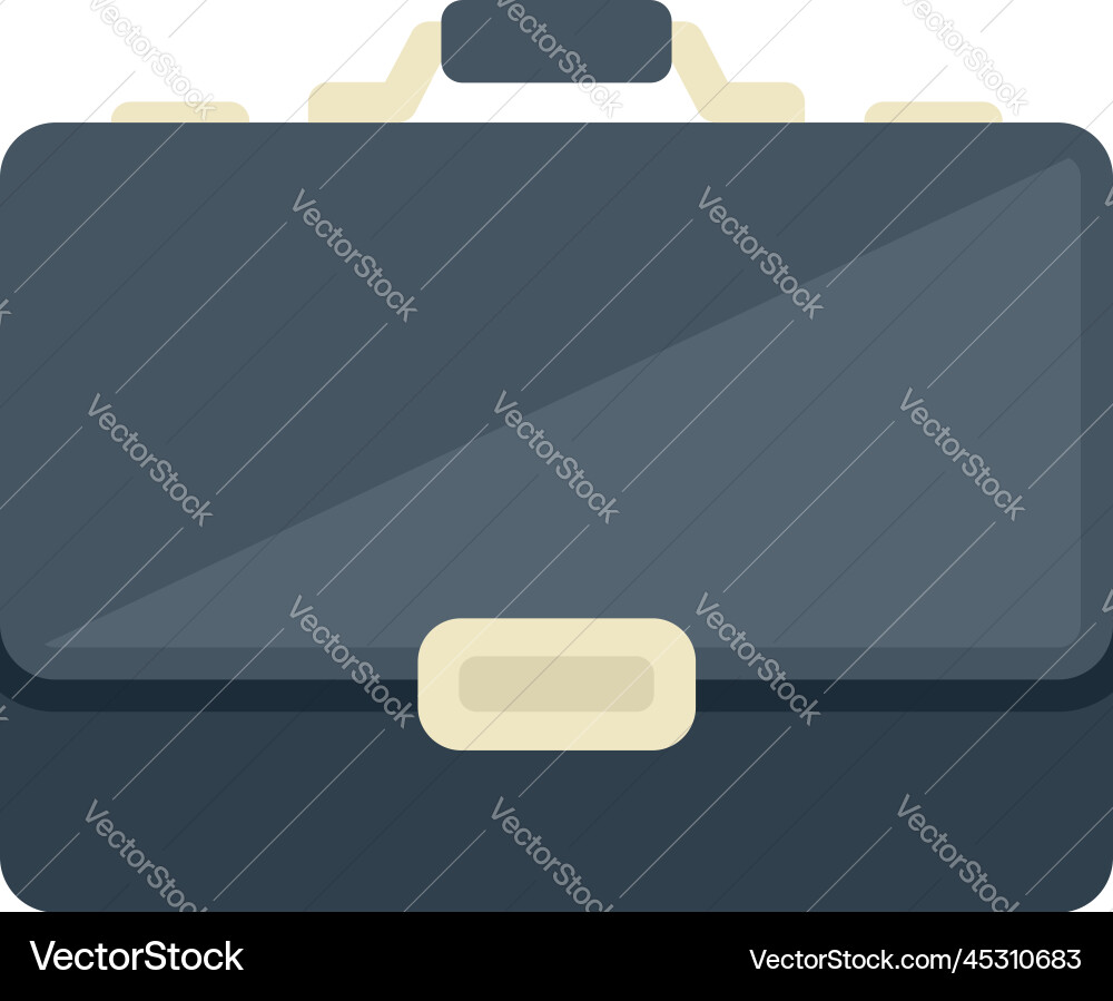 Leather briefcase icon flat work bag Royalty Free Vector