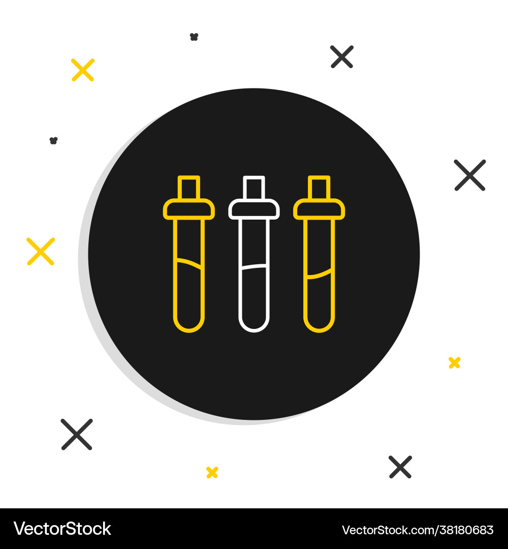 Line reagent bottle for physics and chemistry icon