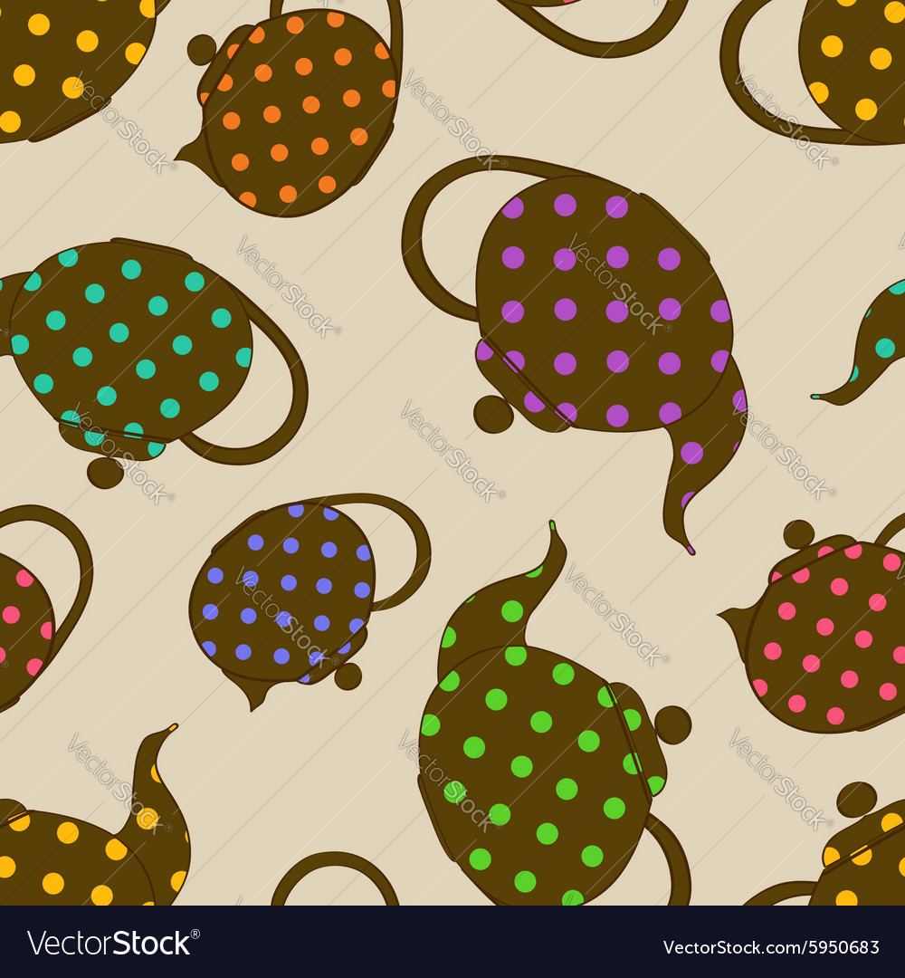 Seamless pattern teapots Royalty Free Vector Image