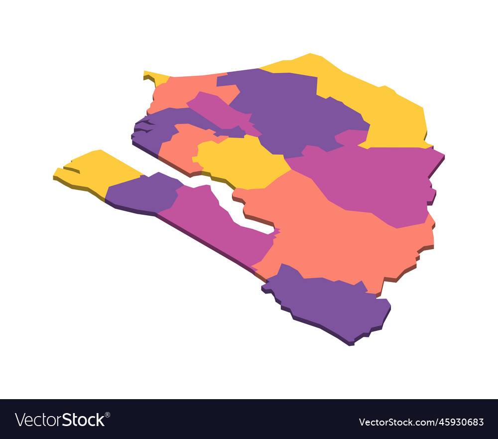Senegal political map of administrative divisions Vector Image