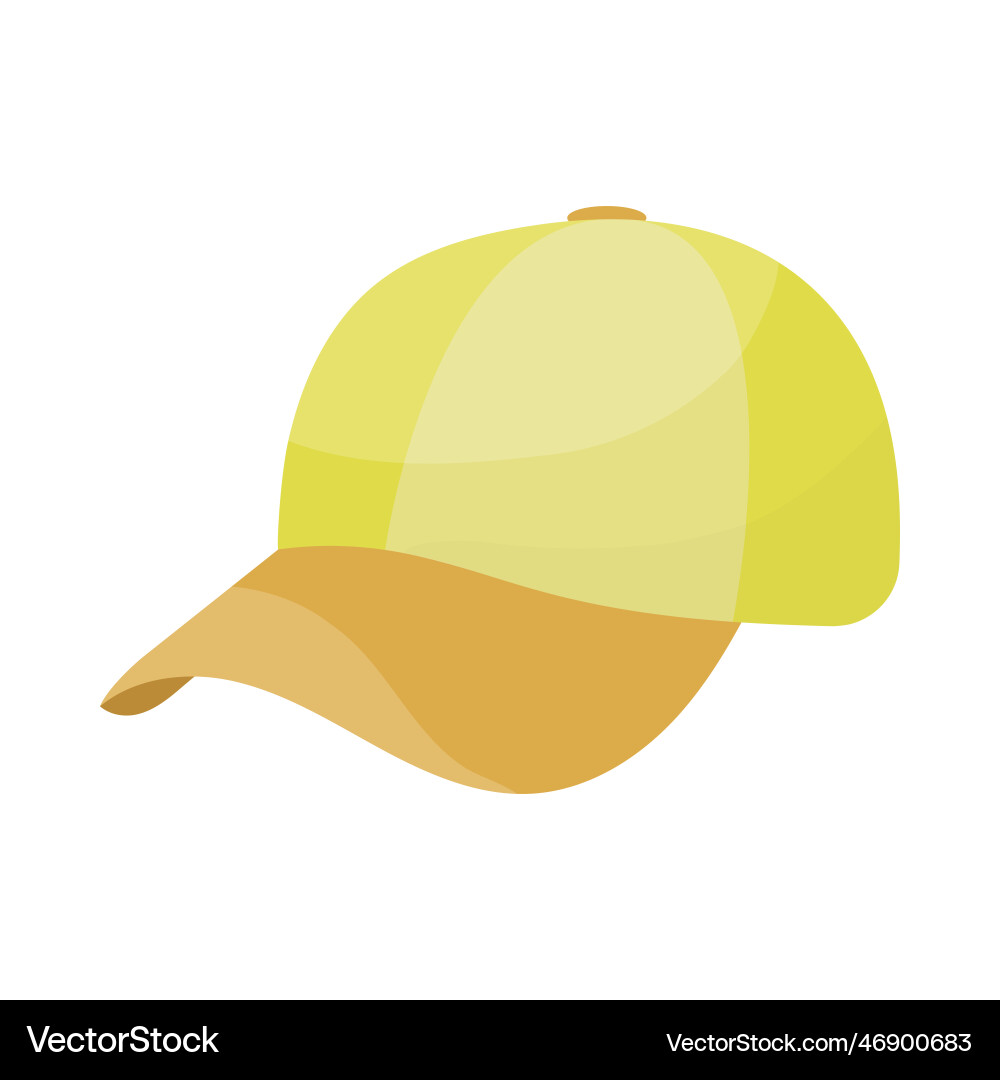 Side view of yellow baseball cap Royalty Free Vector Image