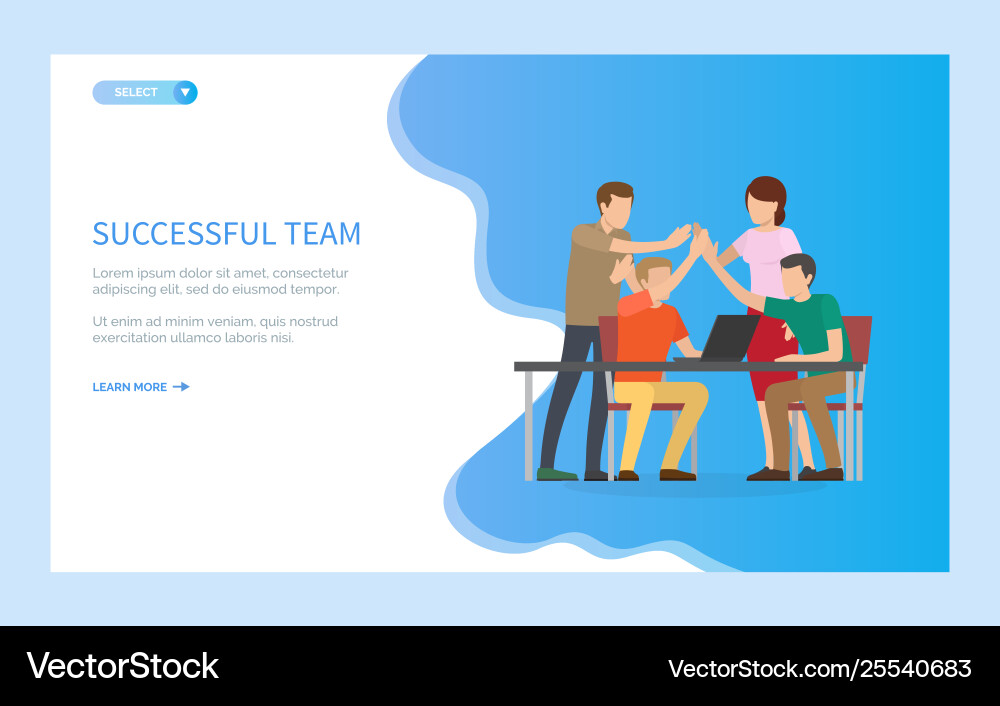 Successful team people happy to work together Vector Image