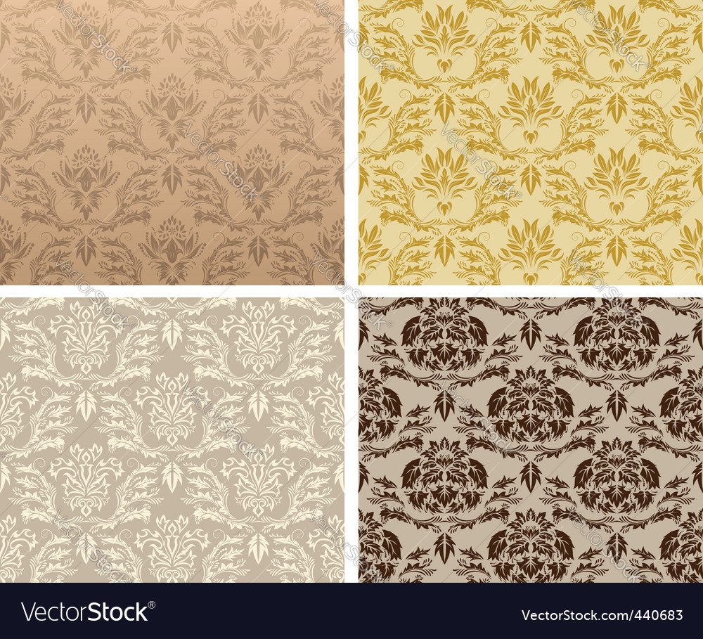 Vintage damask pattern Royalty Free Vector Image