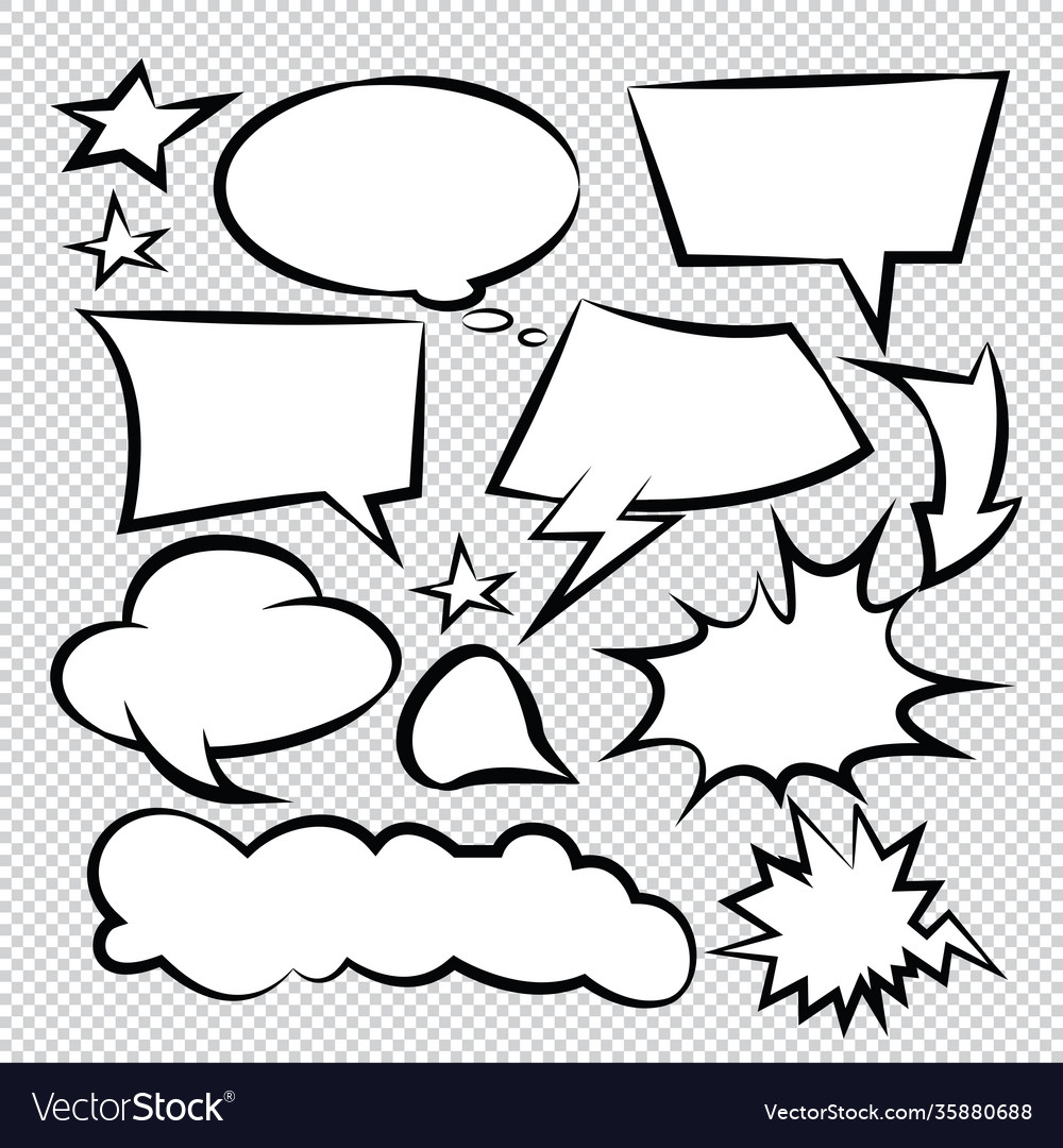 Comic speech bubbles icons collection color Vector Image Comic speech bubbles icons collection color Vector Image
