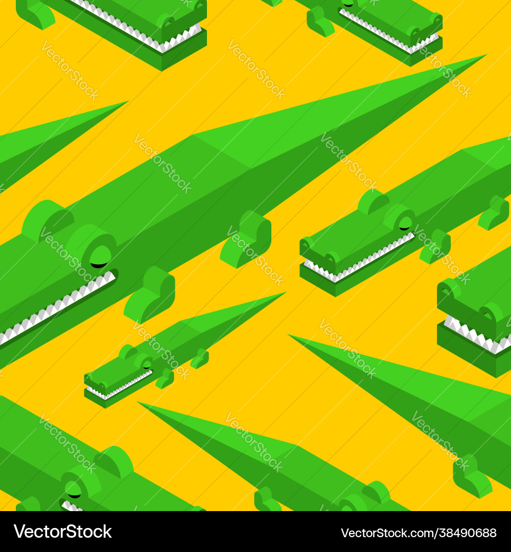 Crocodile pattern seamless alligator reptile kids Vector Image