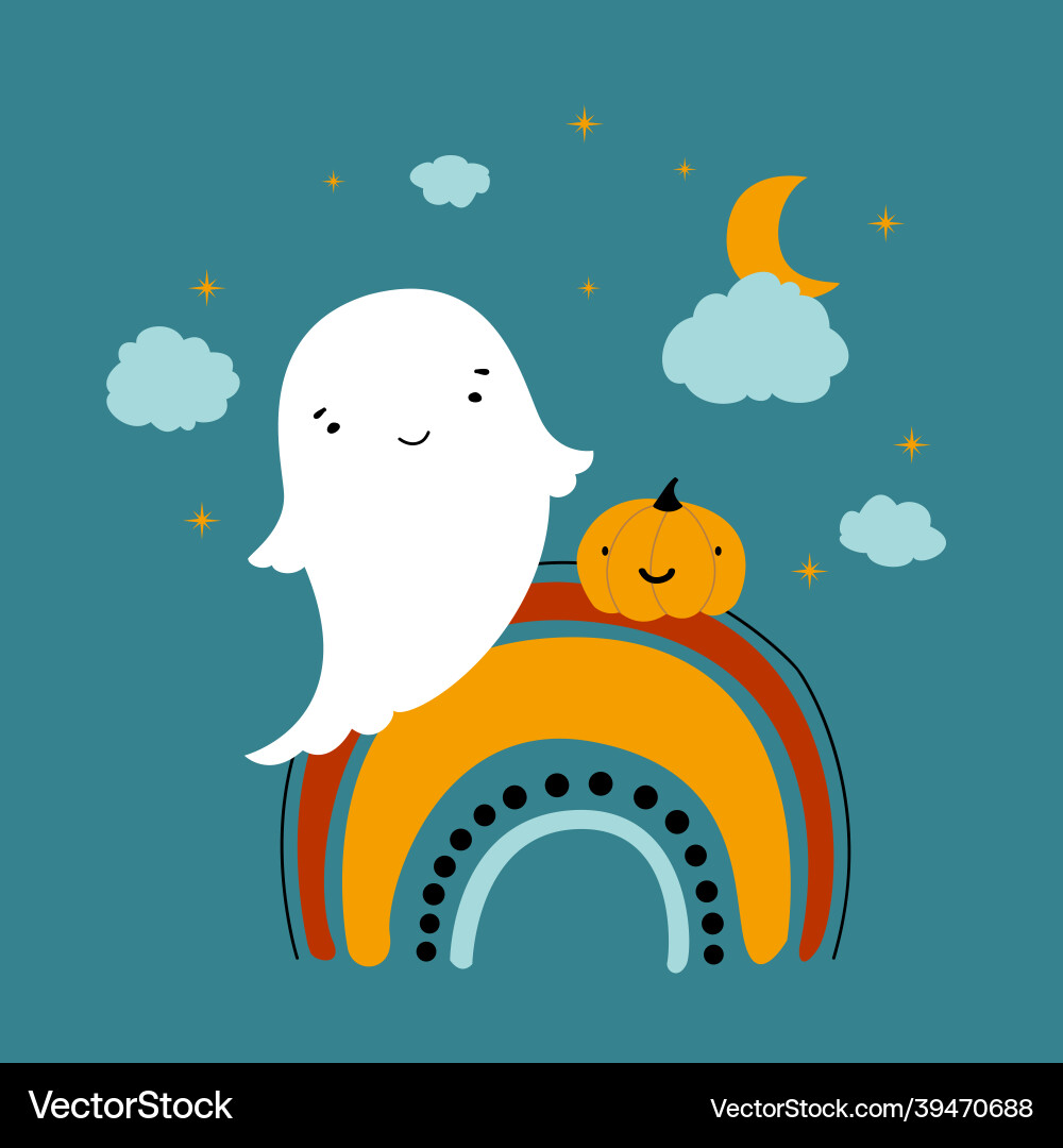 Cute halloween children s character ghost Vector Image
