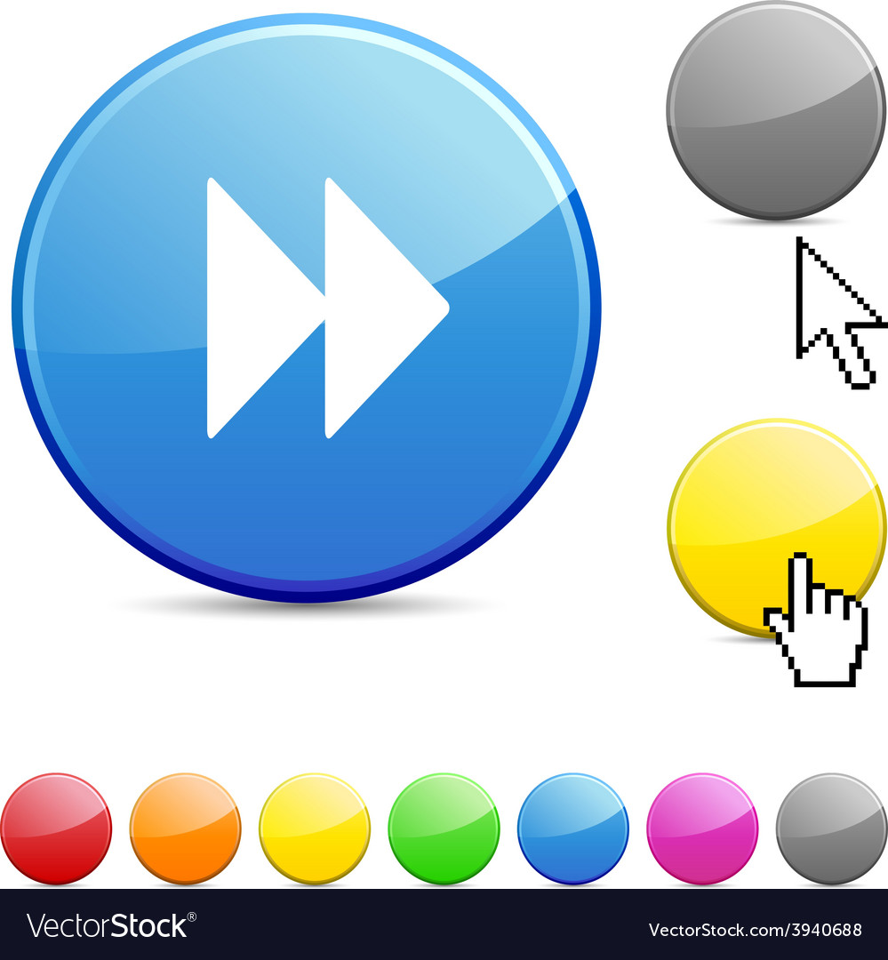 Forward glossy button Royalty Free Vector Image