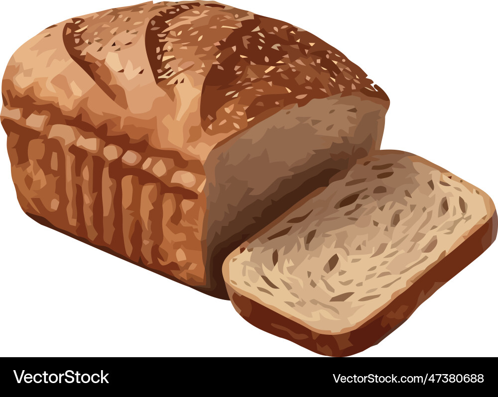 Freshly baked bread on white background Royalty Free Vector
