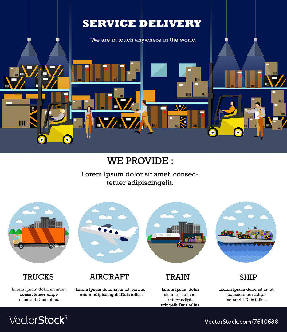 Logistic and delivery service concept banner Vector Image Logistic and delivery service concept banner Vector Image