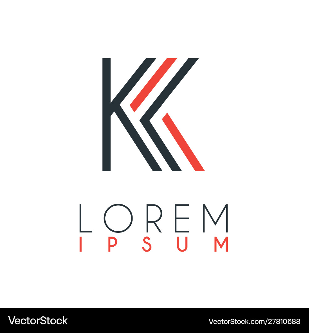 Logo between letter k and or kk Royalty Free Vector Image