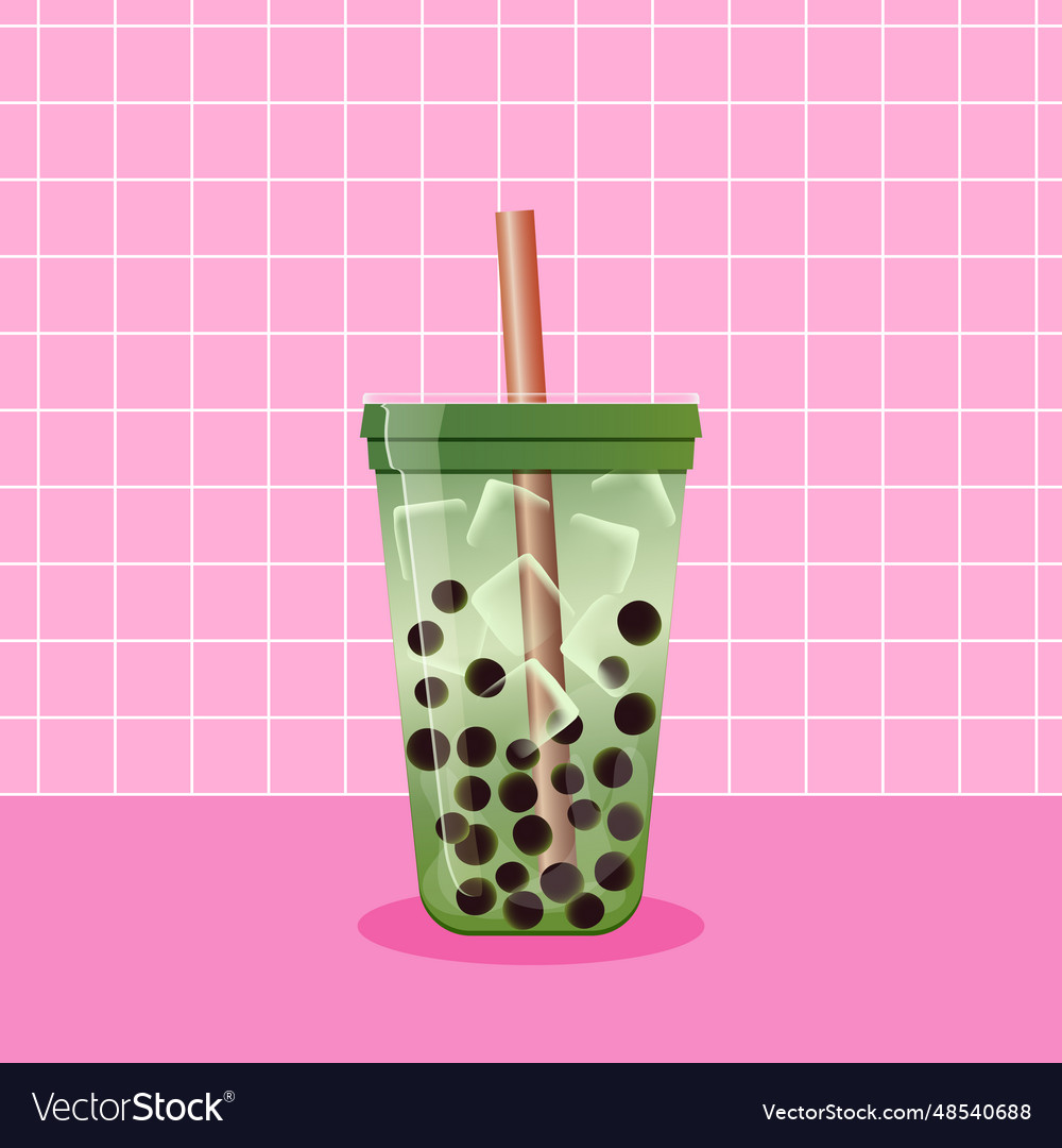 Matcha bubble tea Royalty Free Vector Image - VectorStock
