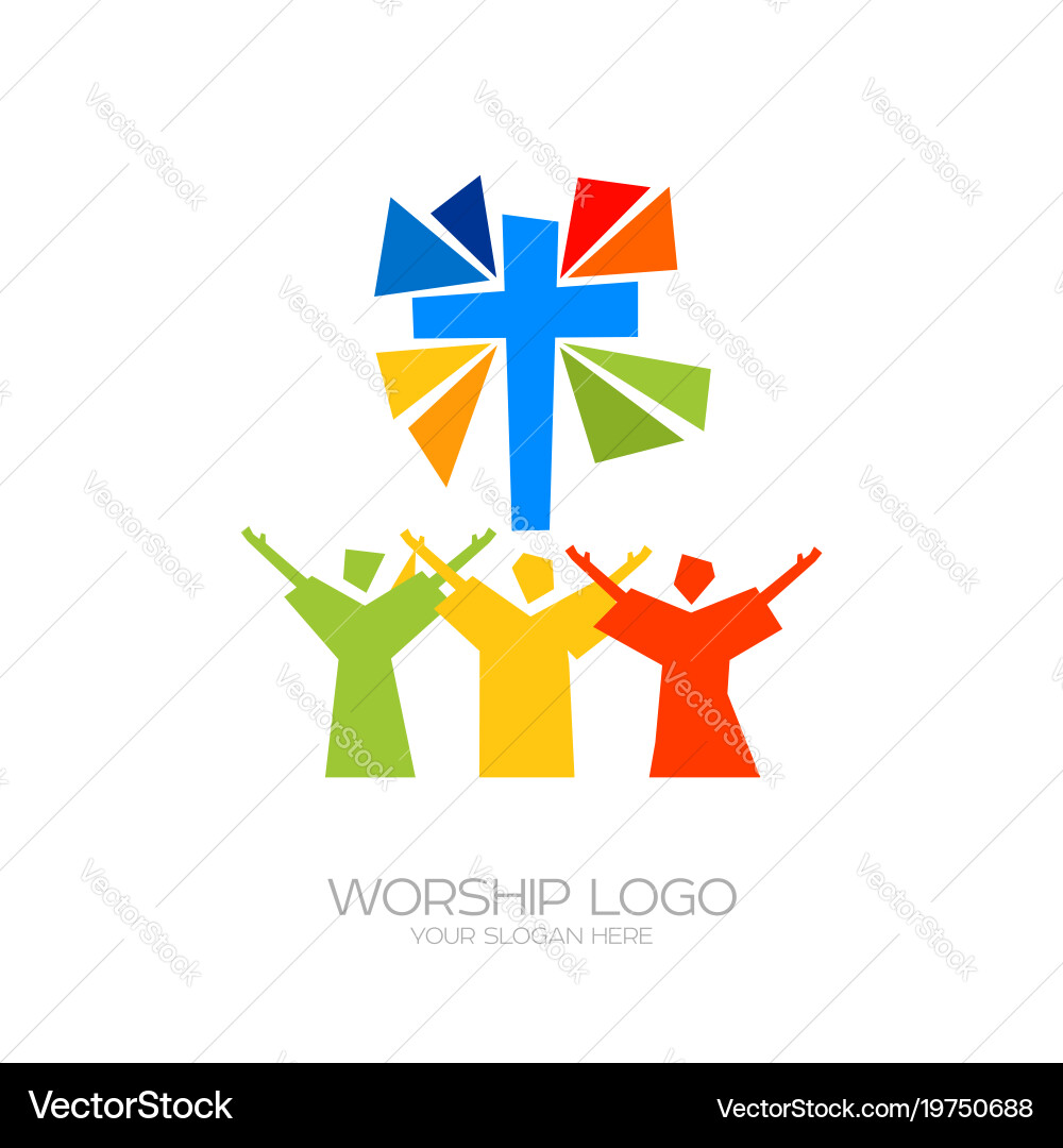 People worship jesus christ Royalty Free Vector Image