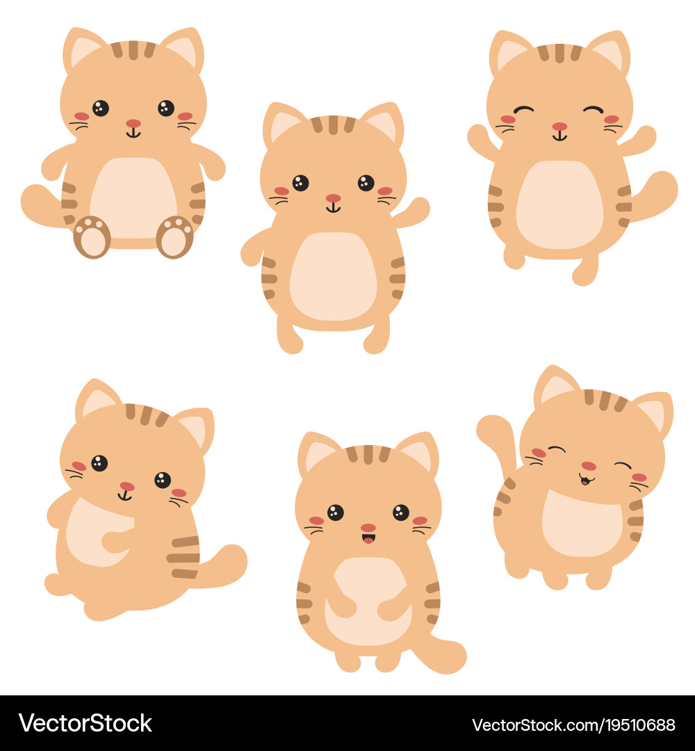 Set of cute cats Royalty Free Vector Image - VectorStock