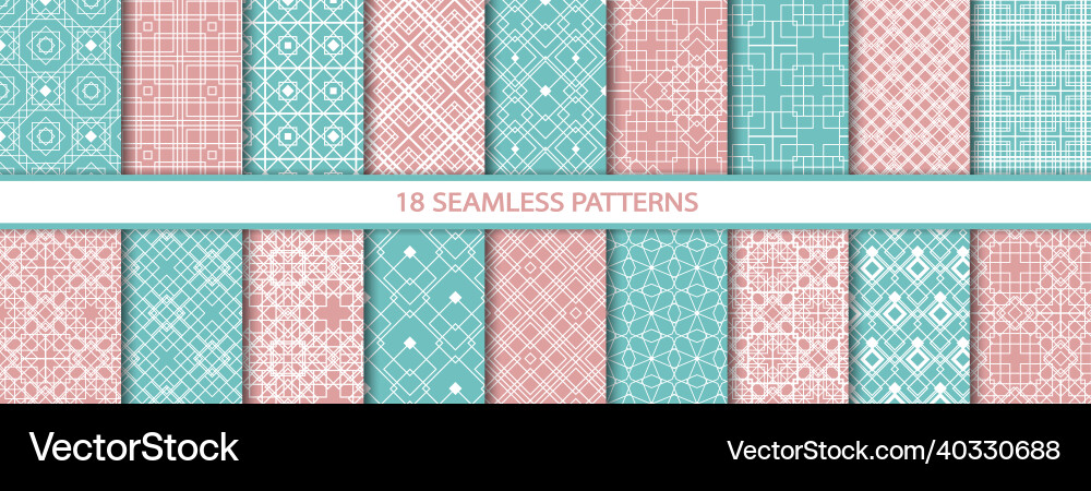 Set of decorative seamless patterns of different Vector Image