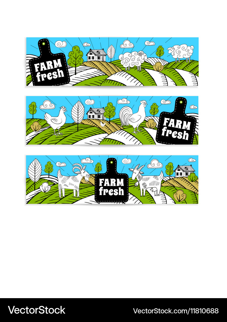 Set of hand drawn labels Royalty Free Vector Image
