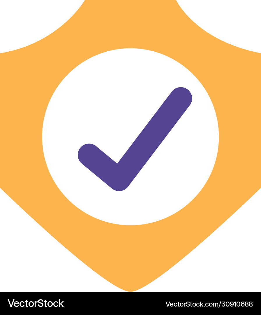 Shield with check symbol insurance silhouette Vector Image