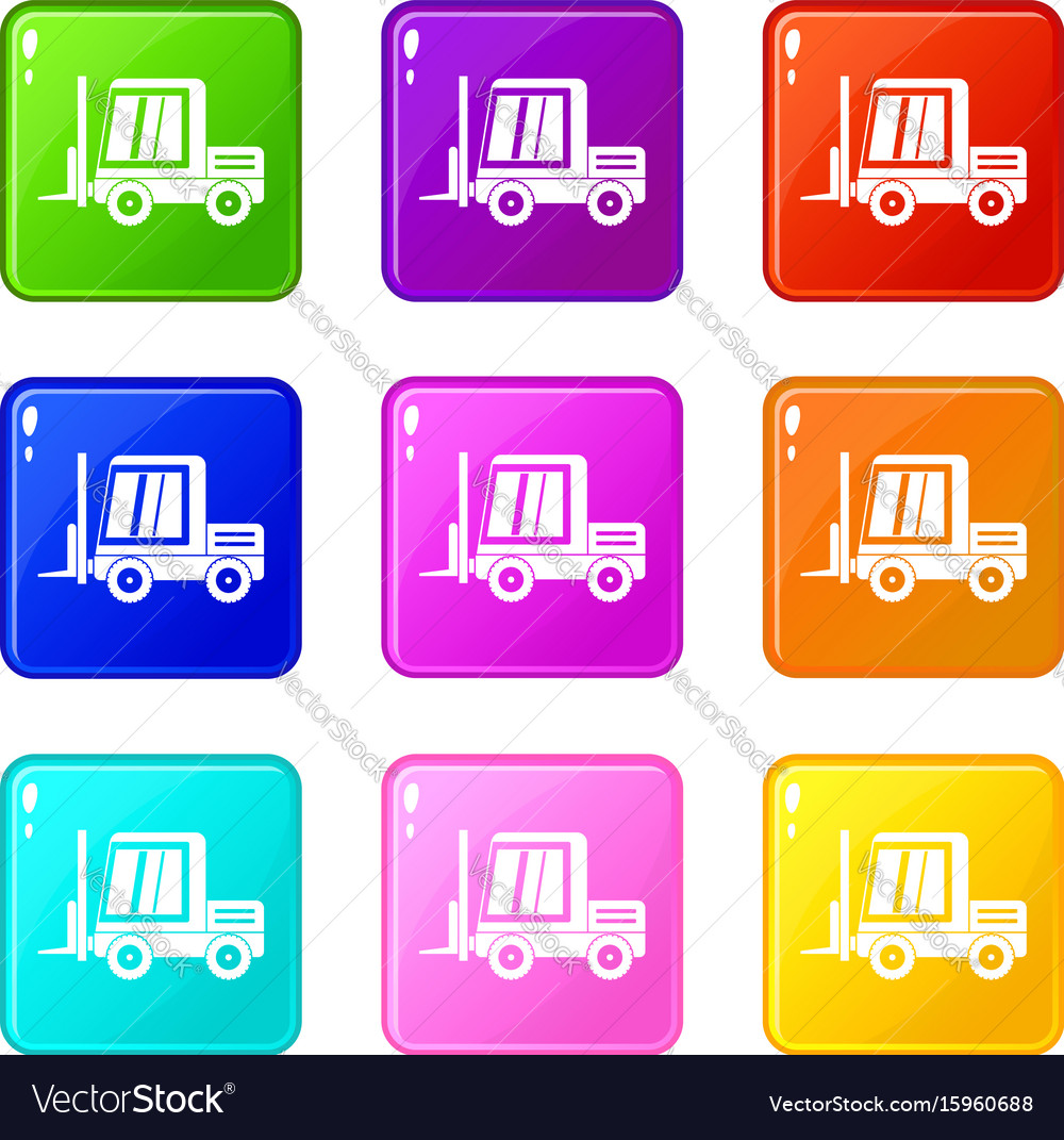 Stacker loader set 9 Royalty Free Vector Image