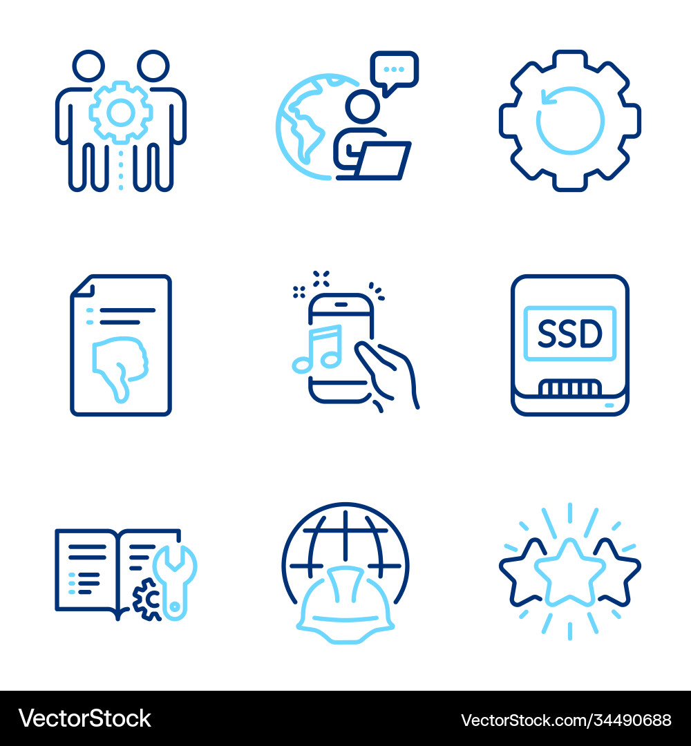 Technology icons set included icon as star Vector Image