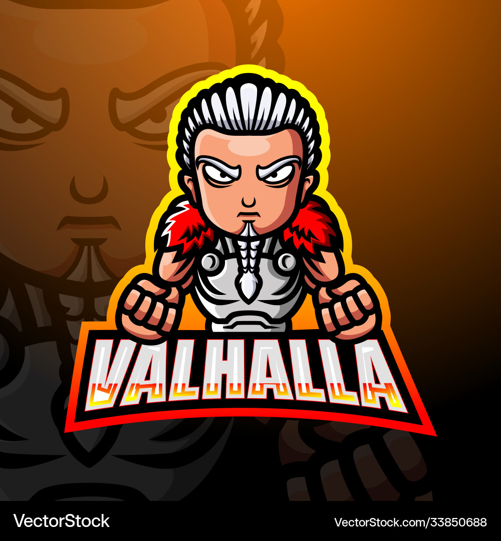 Valhalla mascot esport logo design Royalty Free Vector Image