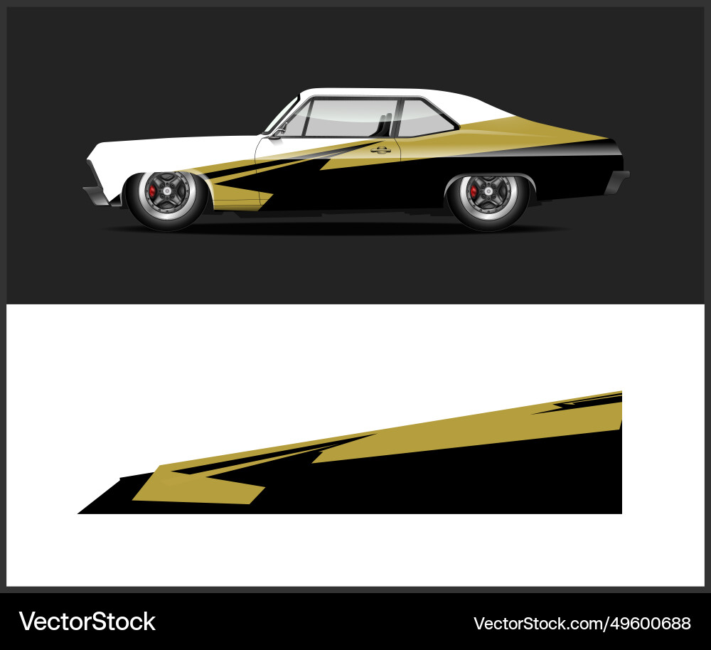 Vinyl vehicle wrap sticker design Royalty Free Vector Image