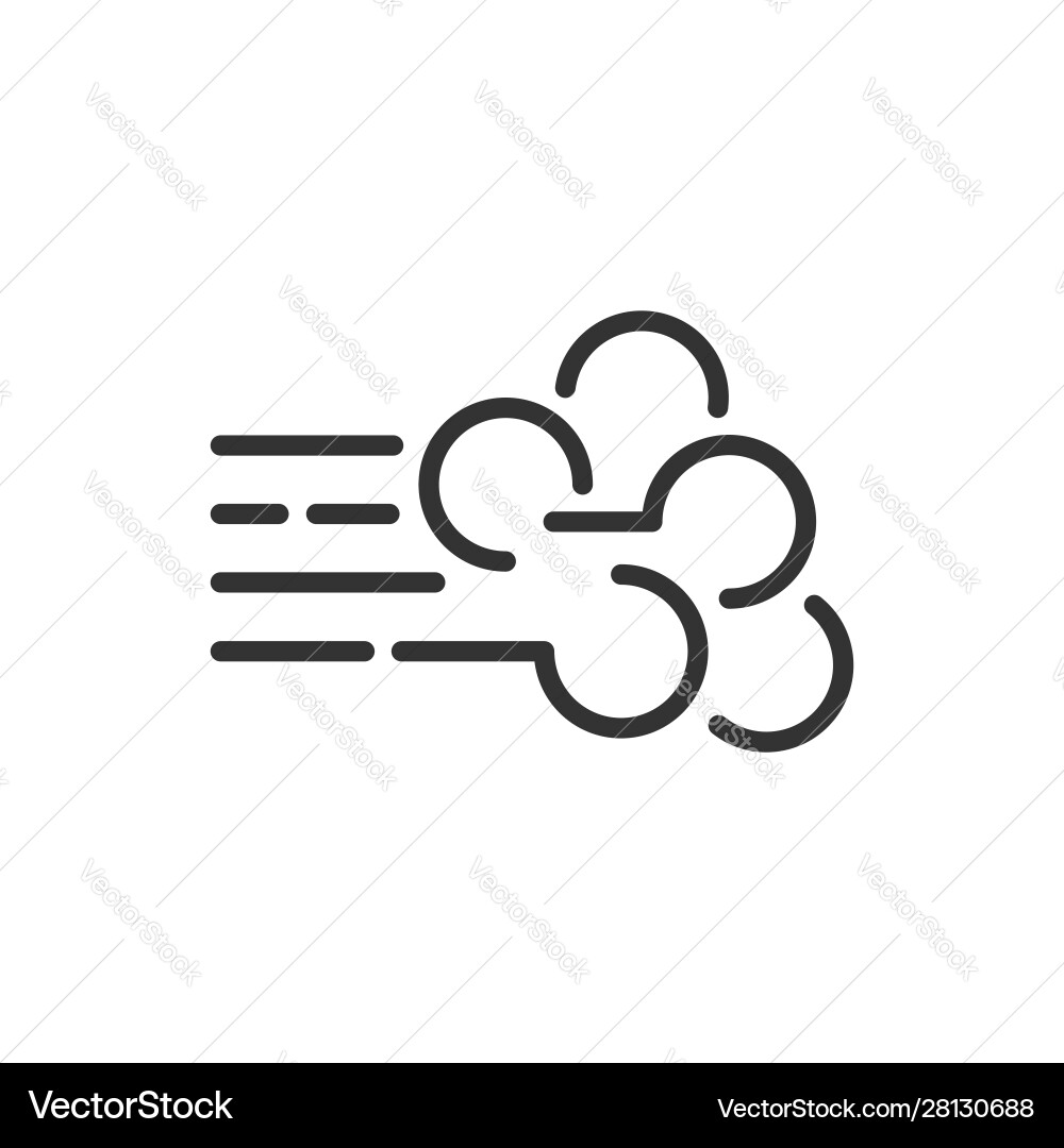 Wind icon in flat style air on white isolated Vector Image