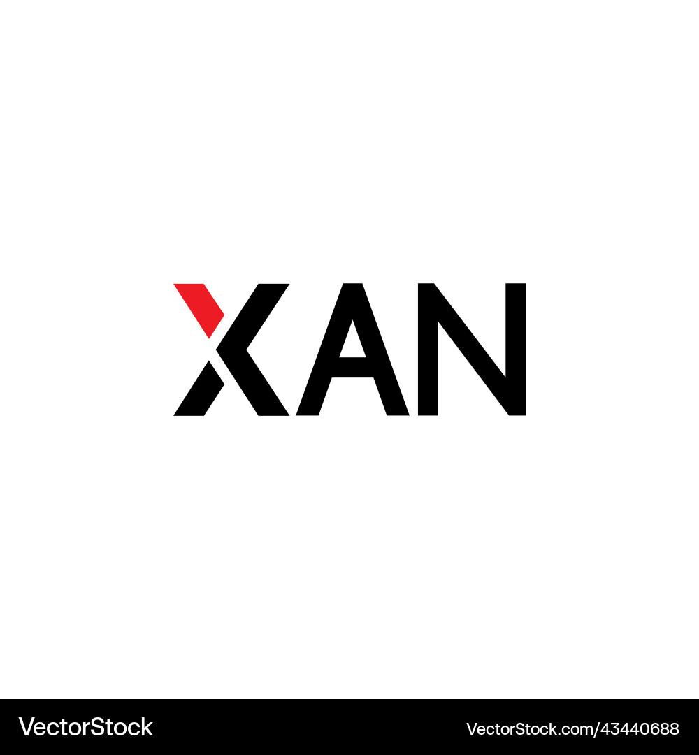 Xan letter logo design on white background Vector Image