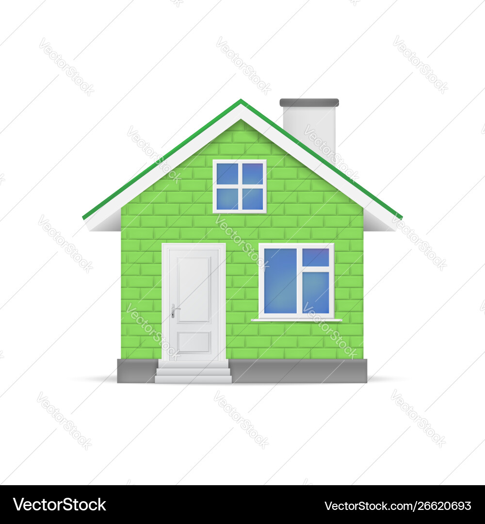 3d realistic house isolated on white background Vector Image