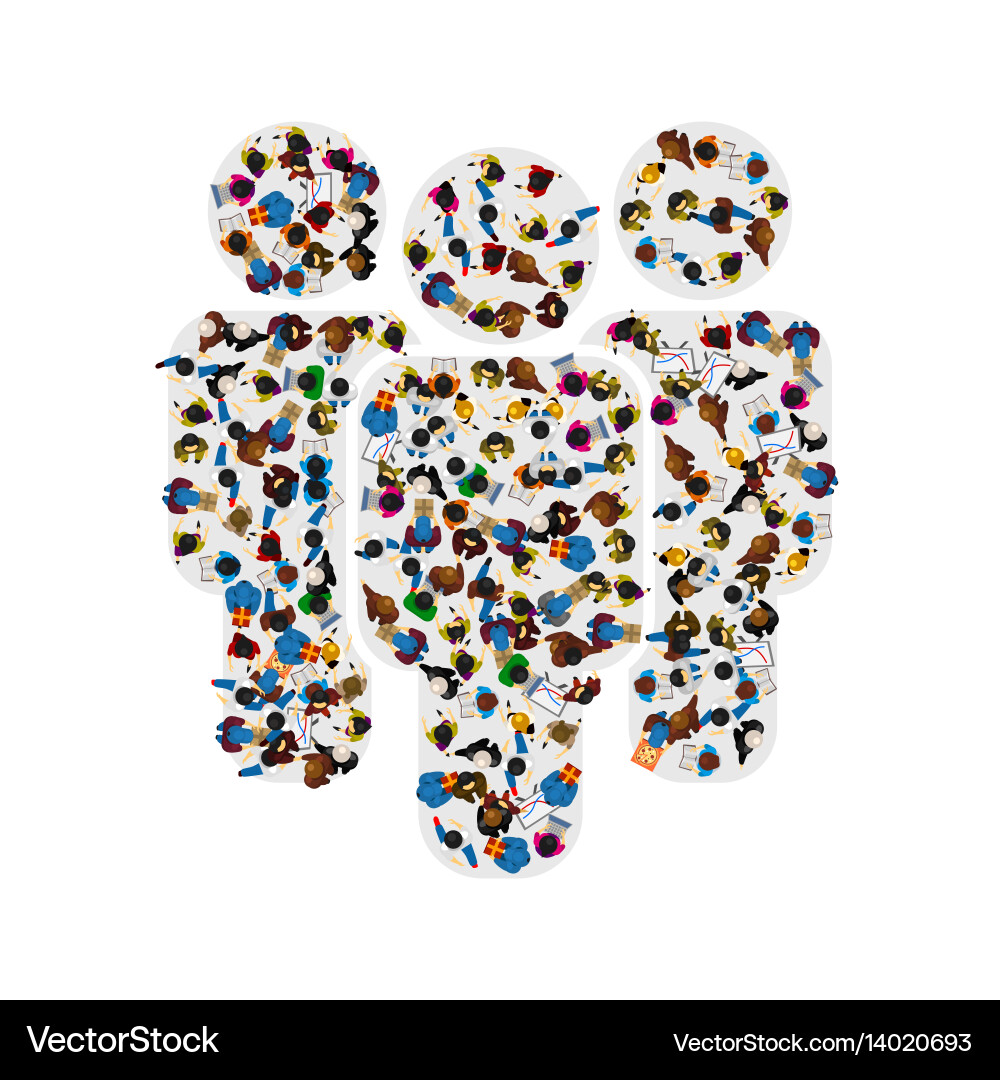 A group of people in shape three human Royalty Free Vector