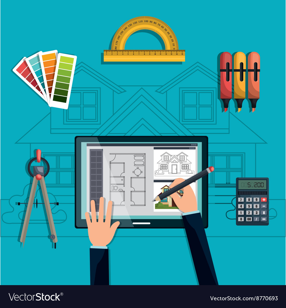 Architectural work design Royalty Free Vector Image