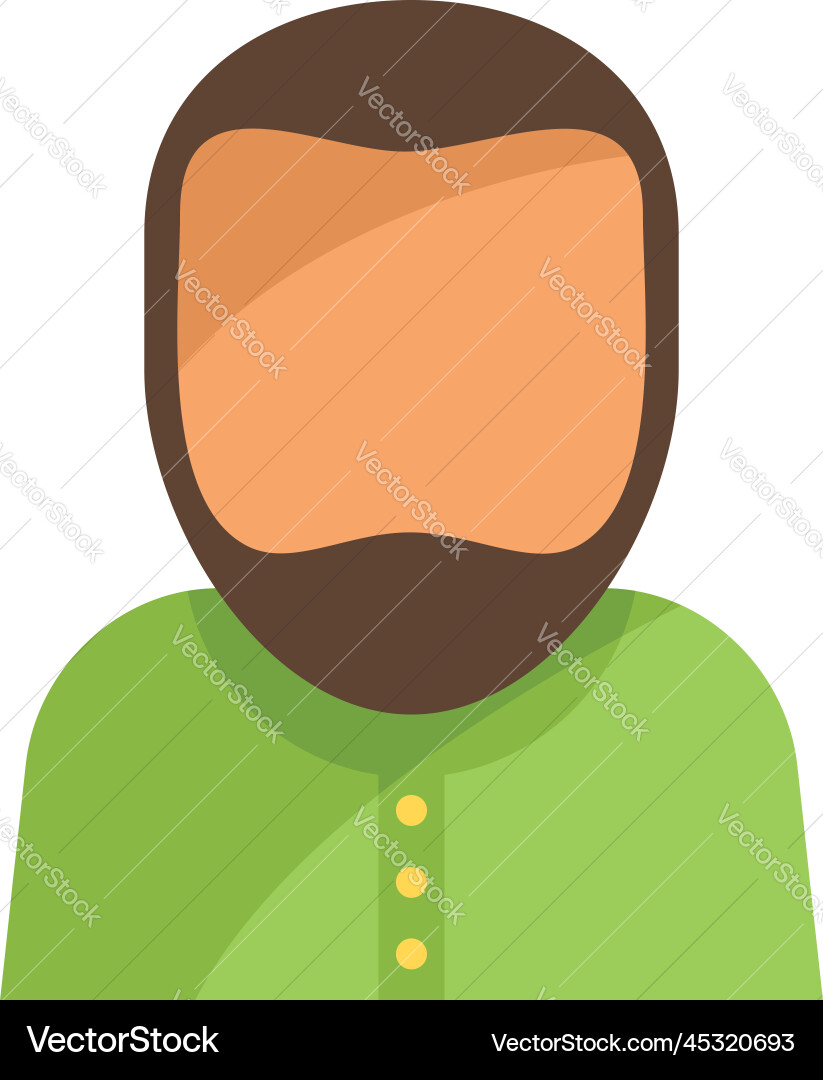 Bearded man icon flat adult age Royalty Free Vector Image
