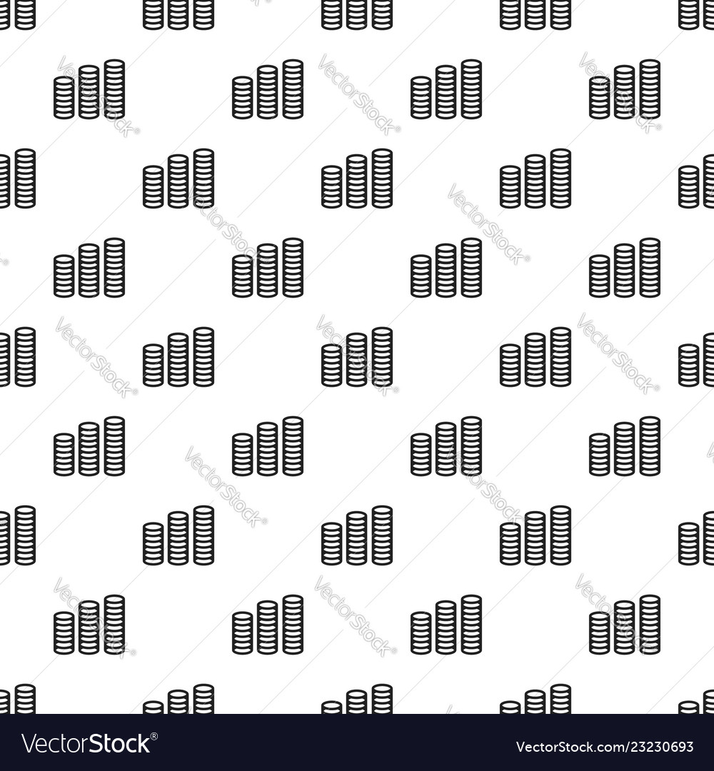 Coin stack money pattern seamless Royalty Free Vector Image