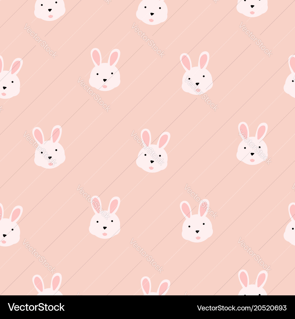 Cute bunny girlish pink seamless pattern Vector Image
