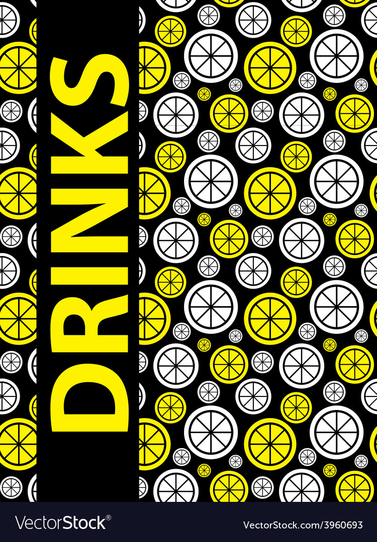 Drinks menu background Royalty Free Vector Image