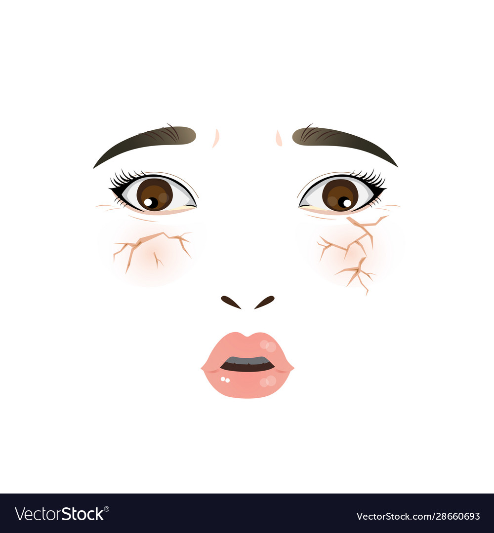 Dry face Royalty Free Vector Image - VectorStock