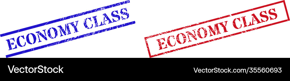 Economy class grunge rubber stamp seals Royalty Free Vector