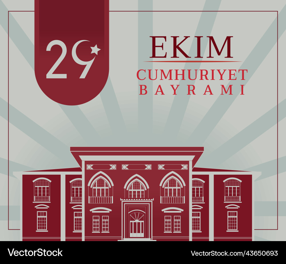 Ekim bayrami celebration card Royalty Free Vector Image