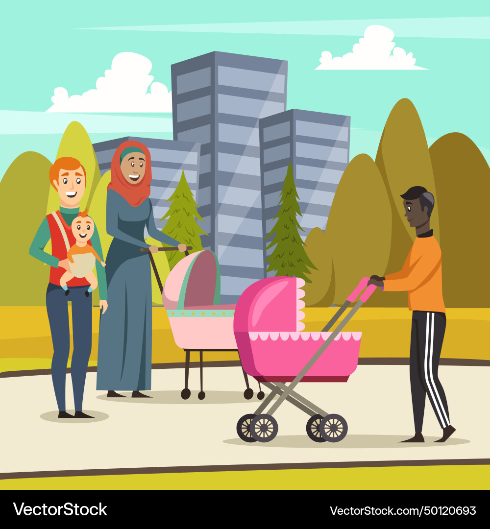 Fathers parental leave orthogonal background Vector Image