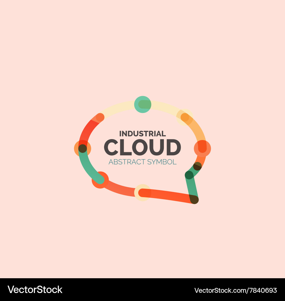 Flat linear design speech cloud logo talk bubble Vector Image
