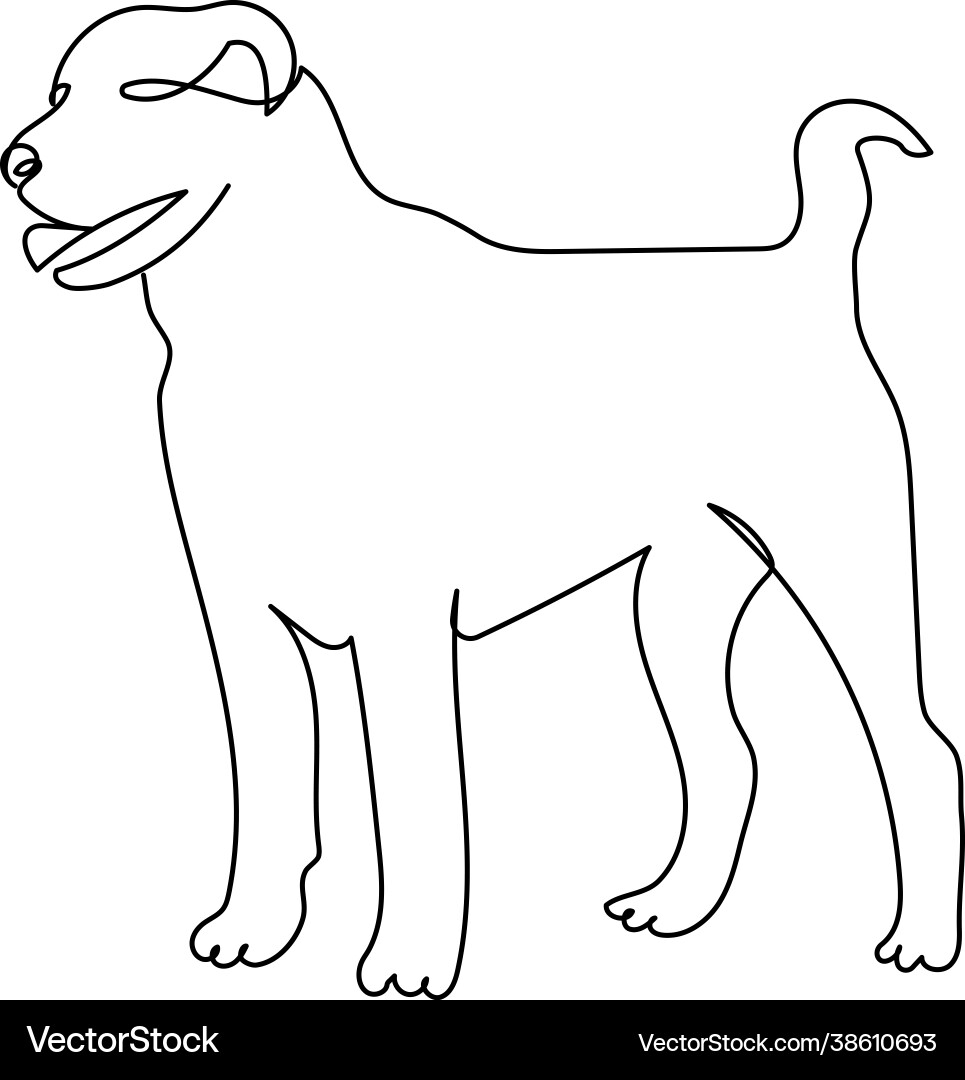 Guard dog one line art continuous line drawing Vector Image