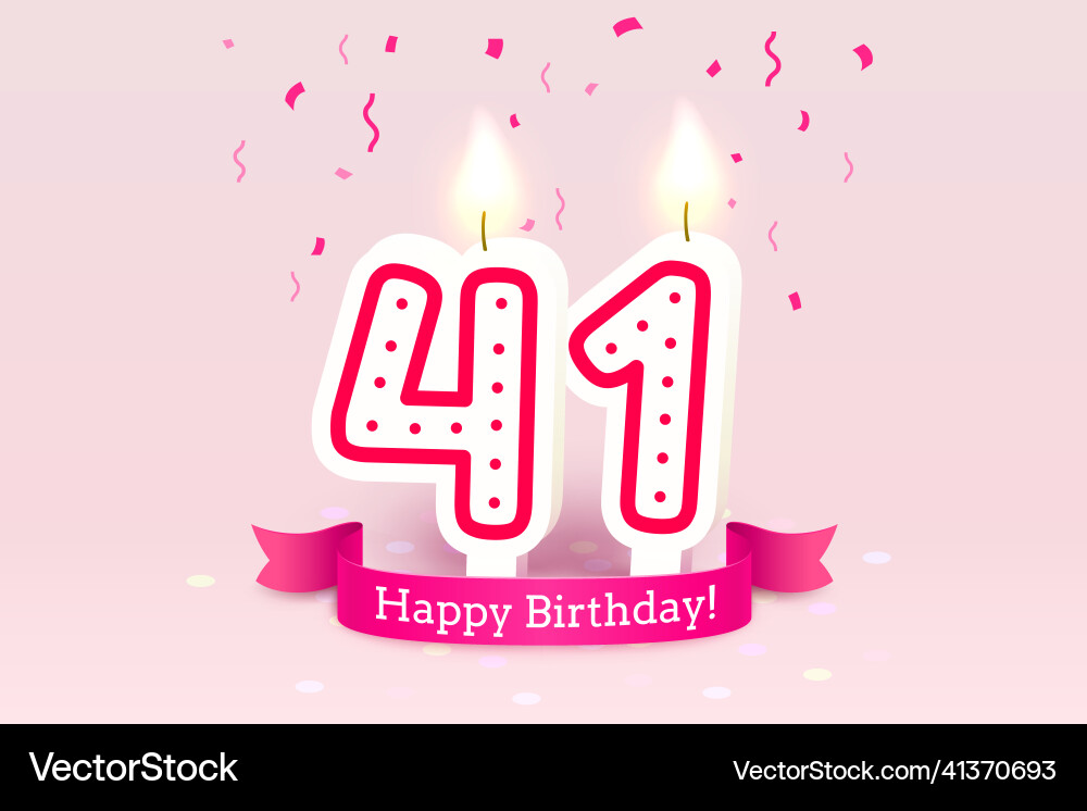 Happy birthday years 41 anniversary Royalty Free Vector