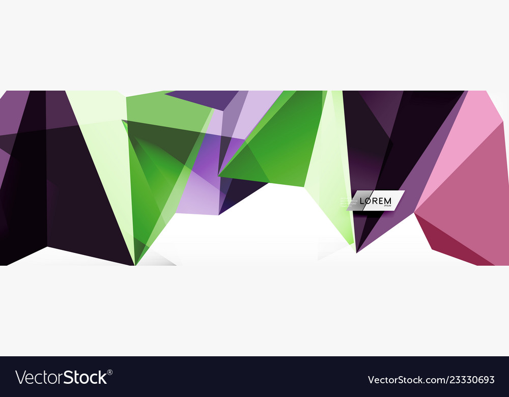 Mosaic Triangular Low Poly Style Abstract Vector Image