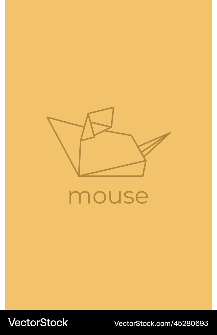 Mouse origami abstract line art logo design Vector Image